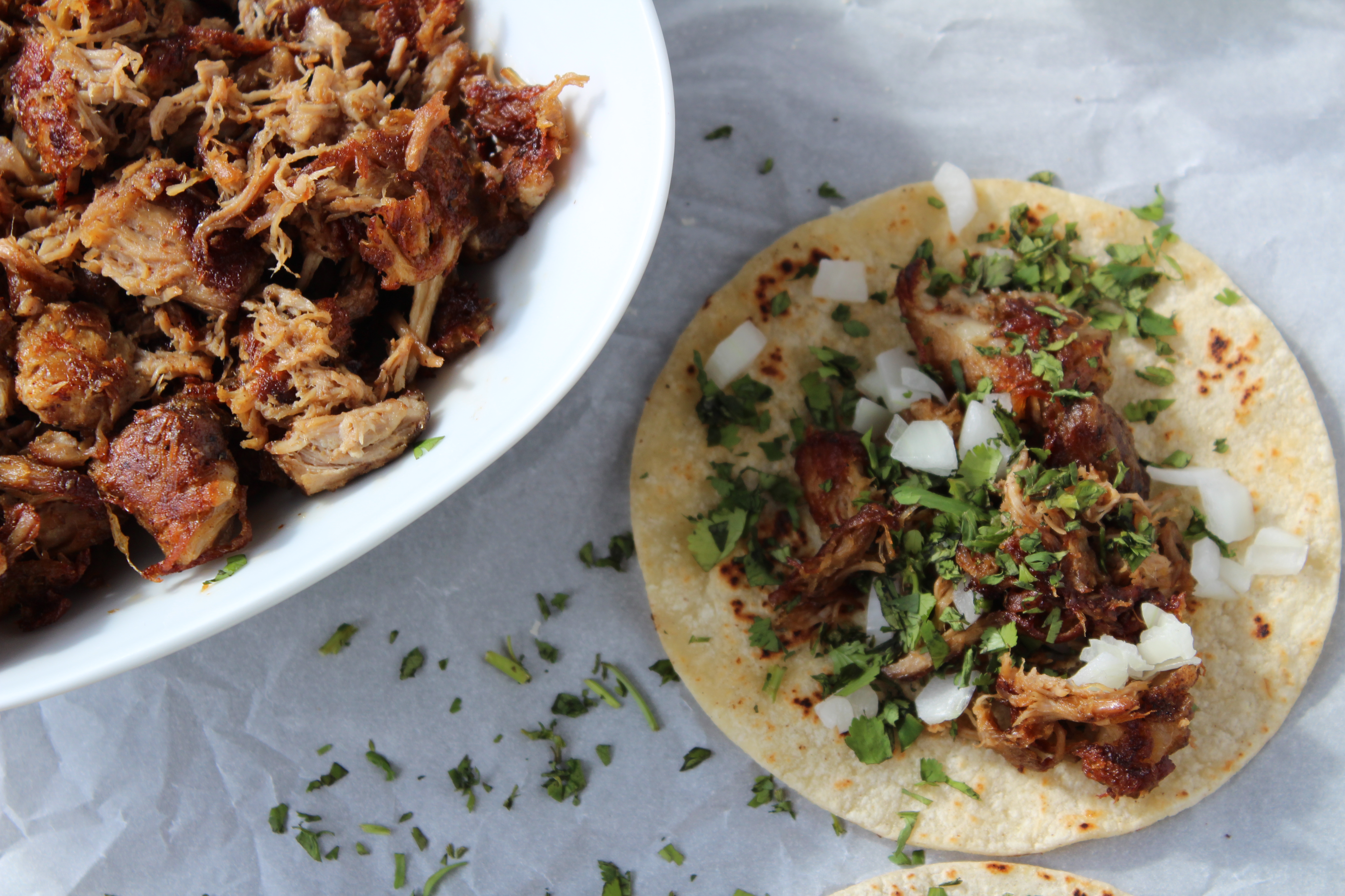 Easy slow cooker carnitas | One Girl. One Kitchen.