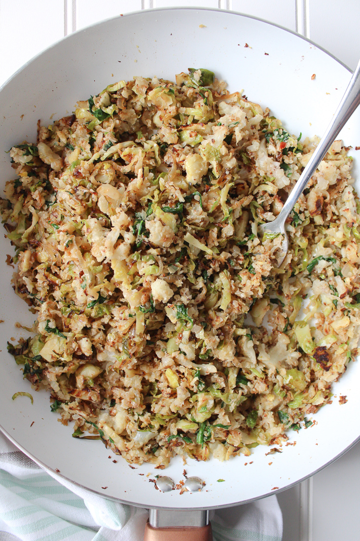 Brussels cauliflower rice - One Girl. One Kitchen.
