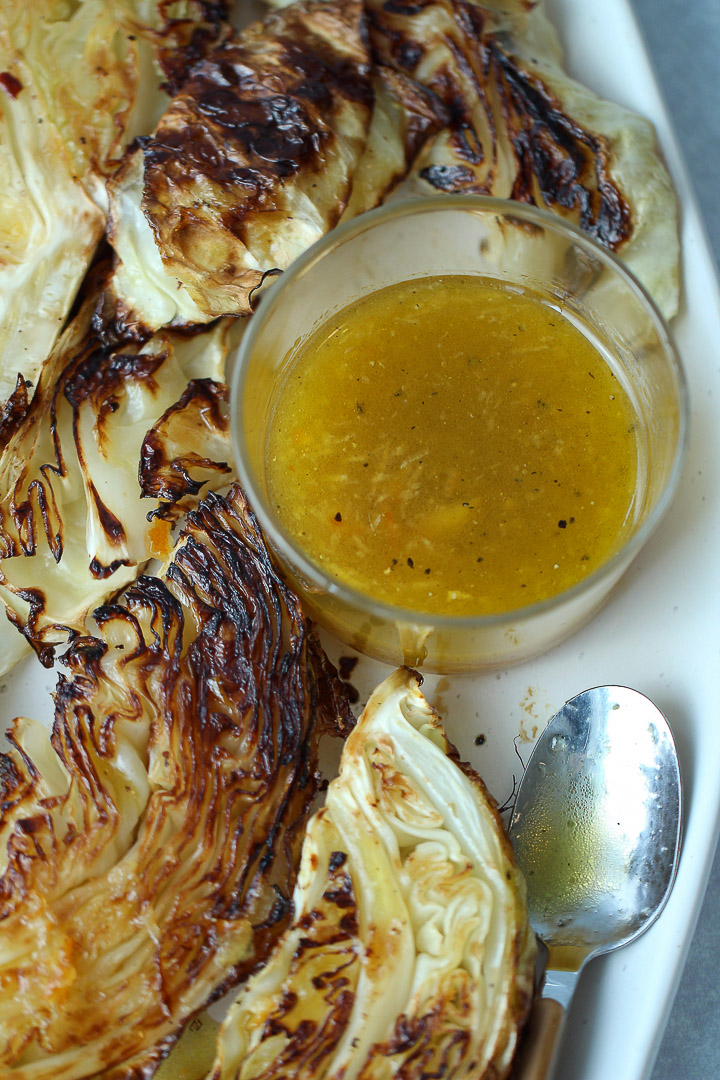 Roasted cabbage with sweet and spicy orange dressing - One Girl. One ...