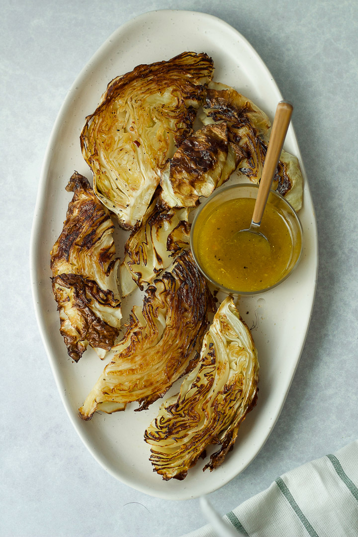 Roasted cabbage with sweet and spicy orange dressing - One Girl. One ...