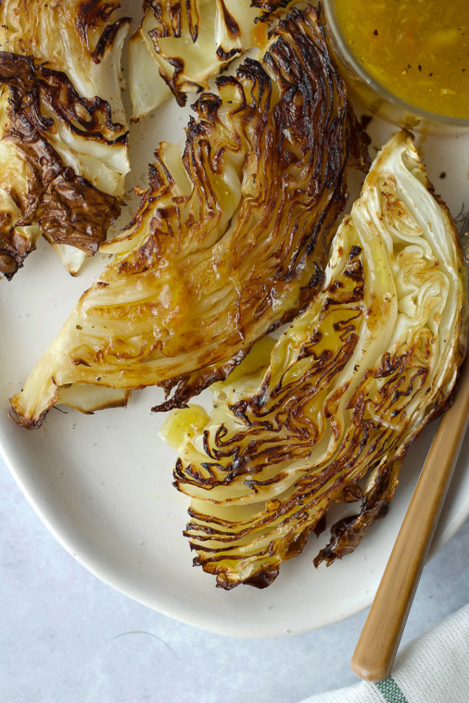 Roasted cabbage with sweet and spicy orange dressing - One Girl. One ...