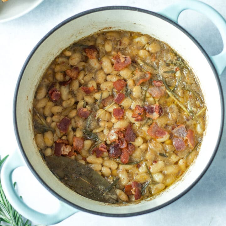 Rosemary bacon white beans - One Girl. One Kitchen.