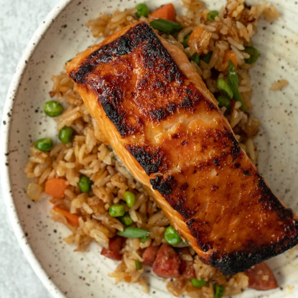 Broiled Miso Honey Salmon For One - One Girl. One Kitchen.